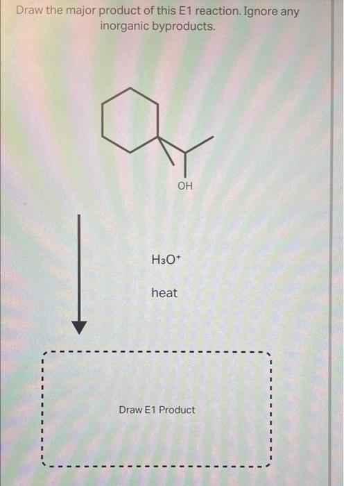 Solved Draw the major product of this E1 reaction. Ignore | Chegg.com
