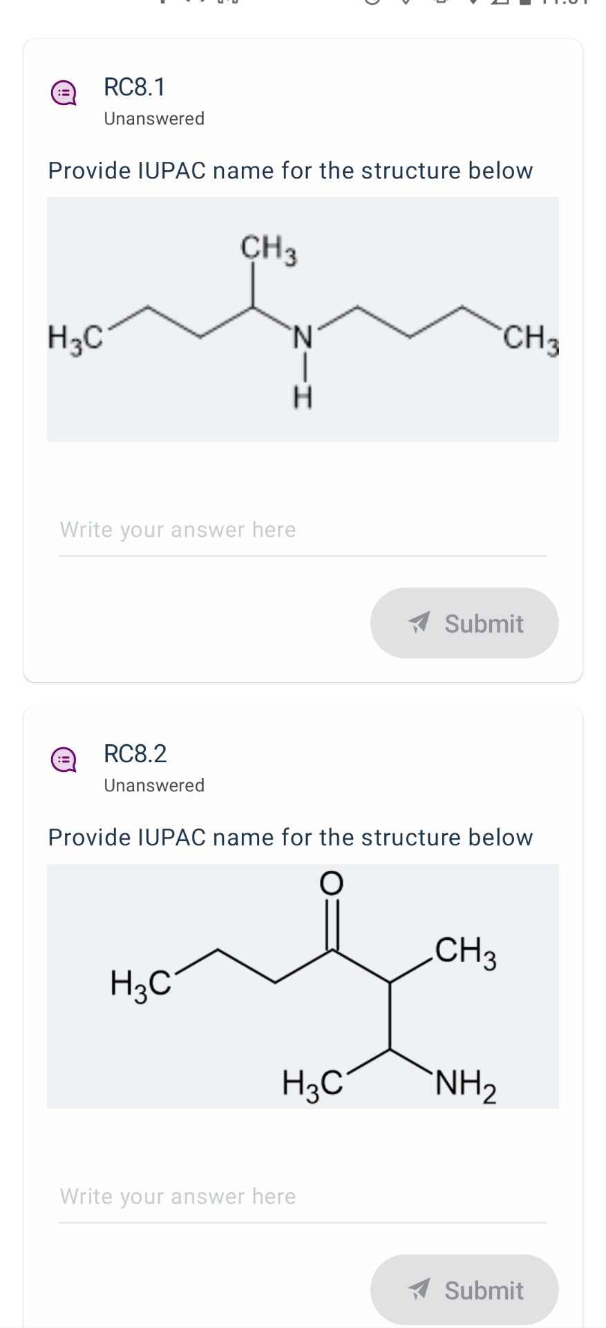 Solved Provide IUPAC name for the structure below Write your | Chegg.com