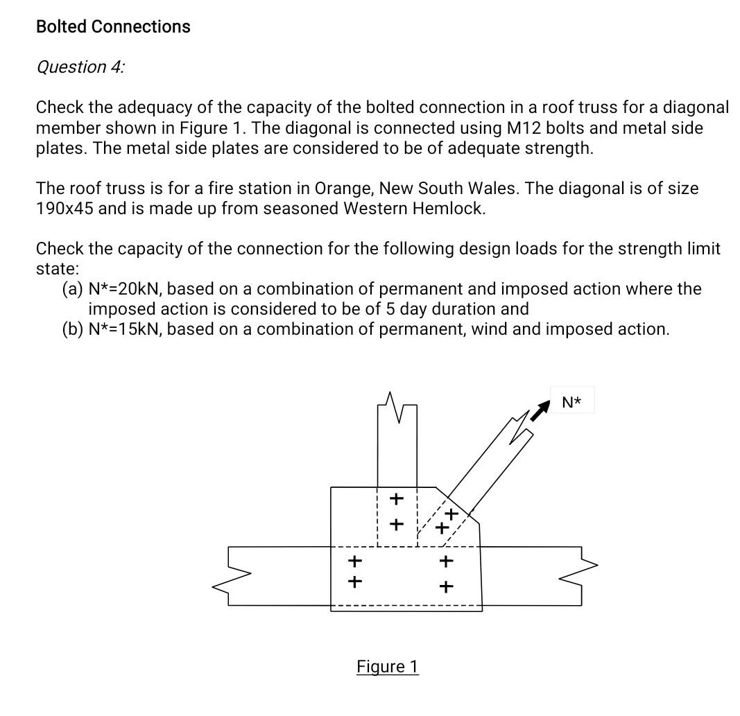 Solved Bolted Connections Question 4: Check the adequacy of | Chegg.com