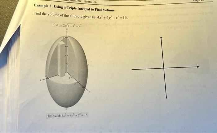 Solved Example 2: Using a Triple Integral to Find Volume | Chegg.com
