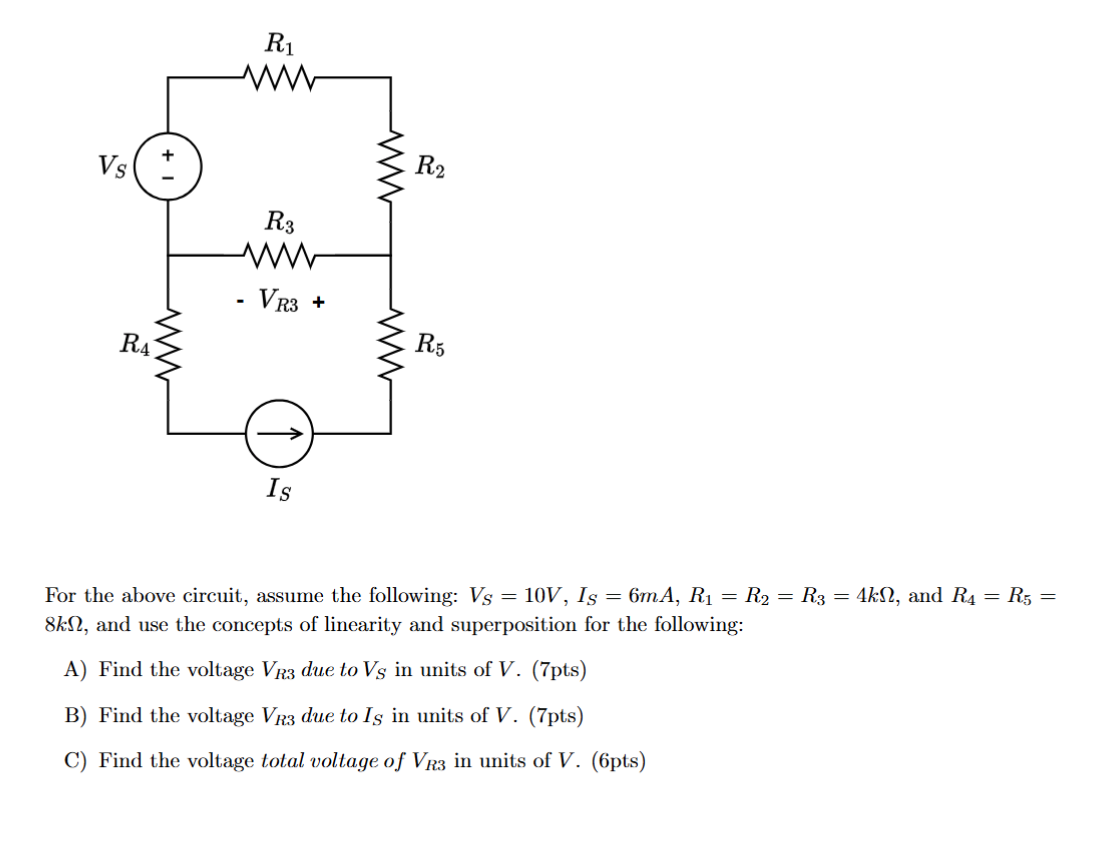 Solved For the above circuit, assume the following: | Chegg.com