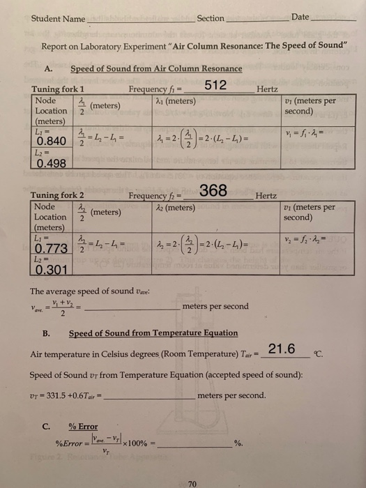 Solved Student Name Section Date Report on Laboratory | Chegg.com