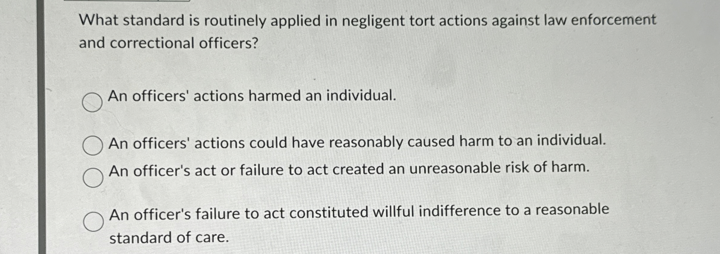 Solved What standard is routinely applied in negligent tort | Chegg.com