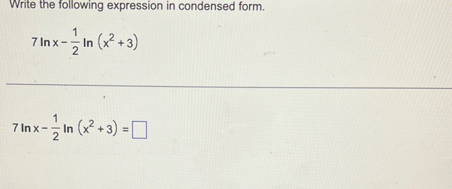 Solved Write the following expression in condensed | Chegg.com