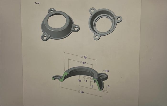 Solved give me the design procedure in creo for each part | Chegg.com