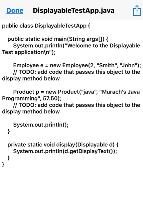 Solved Exercise 9-1 Create and work with interfaces In this | Chegg.com