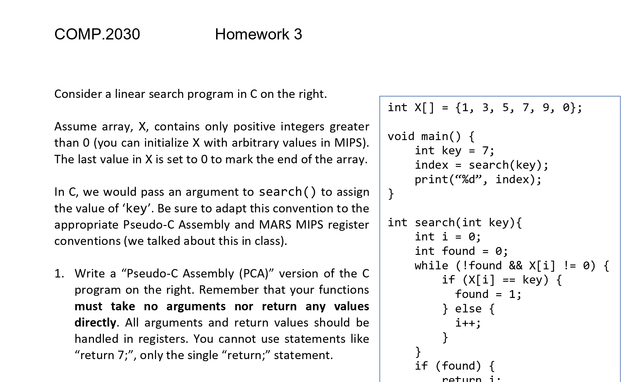 Solved Consider a linear search program in C on the | Chegg.com
