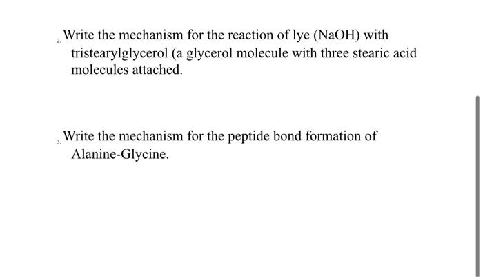 Solved Write the mechanism for the reaction of lye (NaOH) | Chegg.com