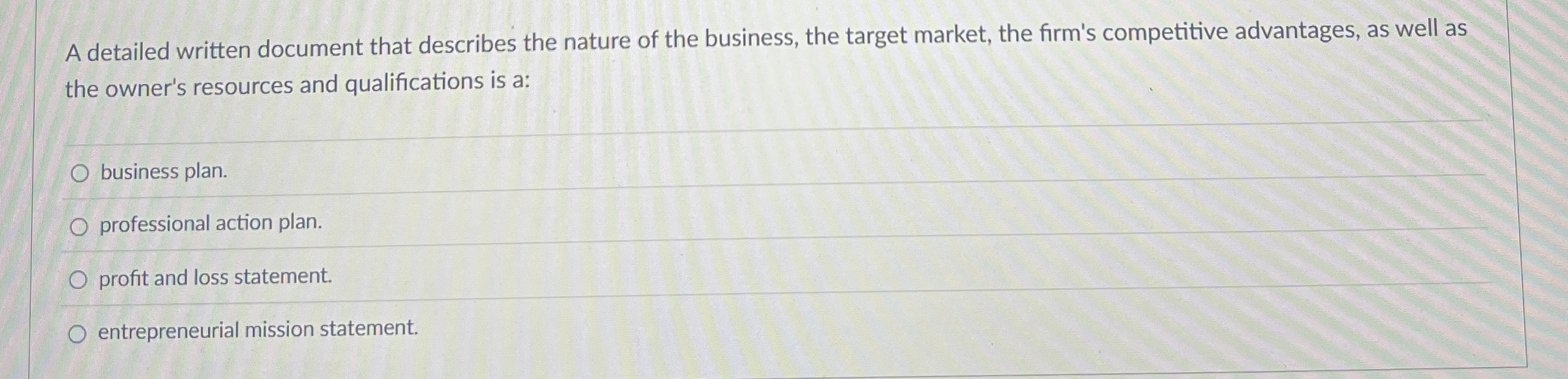 Solved A detailed written document that describes the nature | Chegg.com
