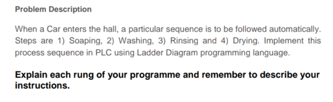 Solved Problem Description When a Car enters the hall, a | Chegg.com