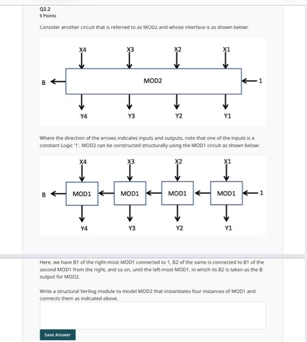 Solved Consider another circuit that is referred to as MOD2 | Chegg.com