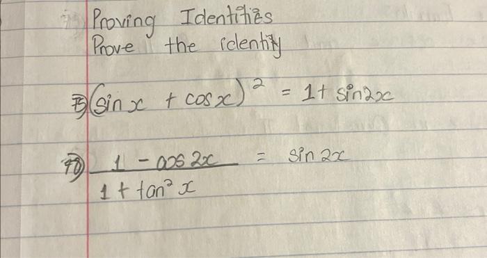 Solved Proving Identities Prove the identivy 79) | Chegg.com