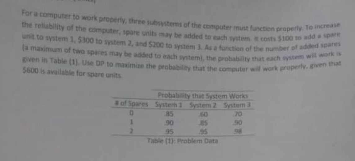 Solved For a computer to work properly, three subsystems of | Chegg.com