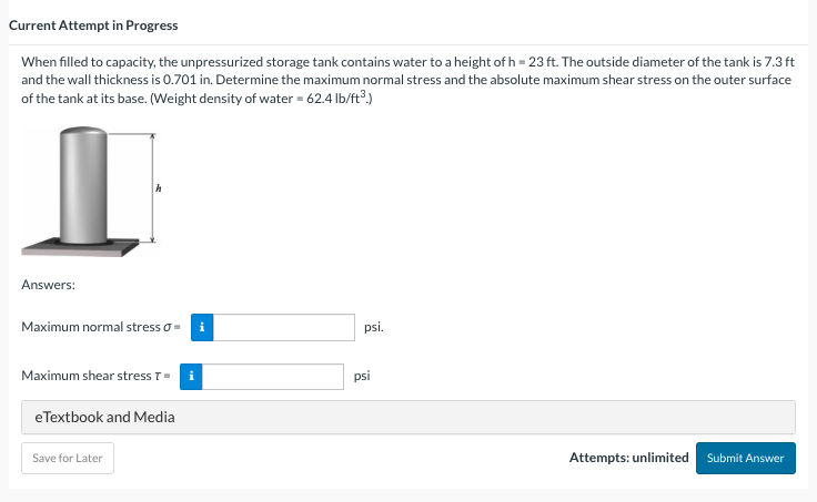 Solved Current Attempt in Progress When filled to capacity, | Chegg.com