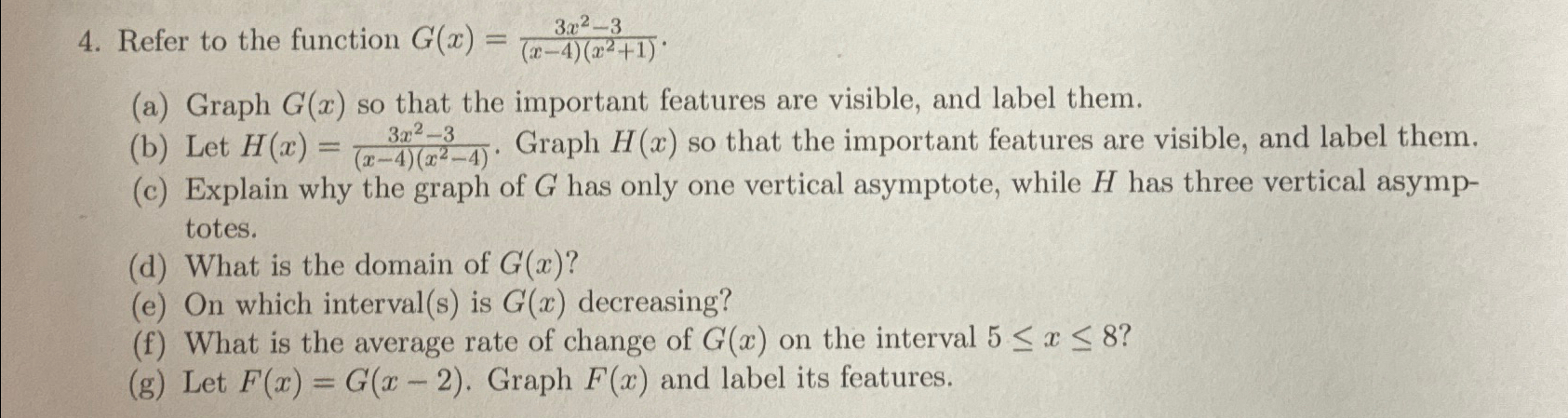 Solved Refer to the function G(x)=3x2-3(x-4)(x2+1).(a) | Chegg.com