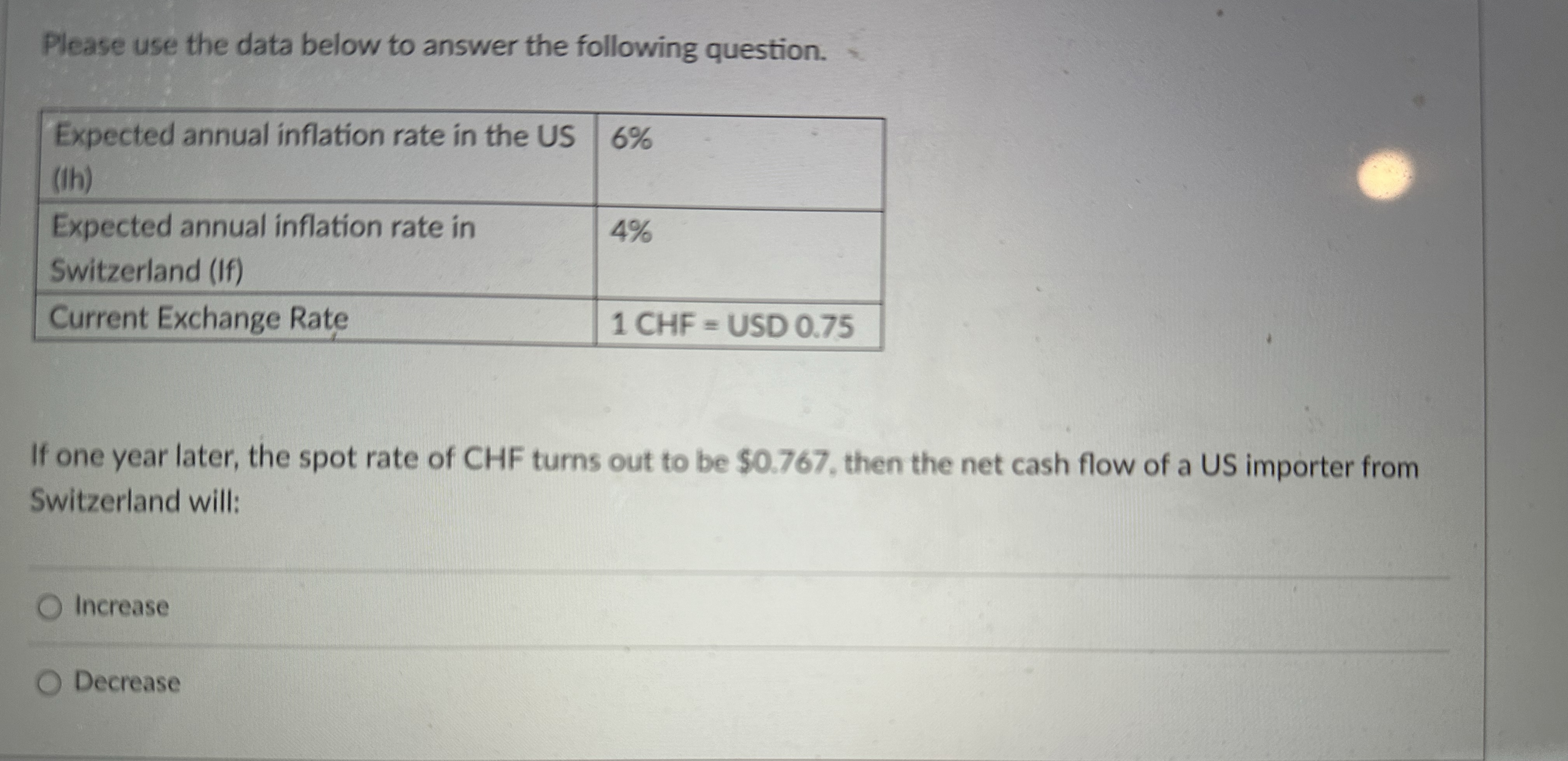 Solved Please use the data below to answer the following | Chegg.com