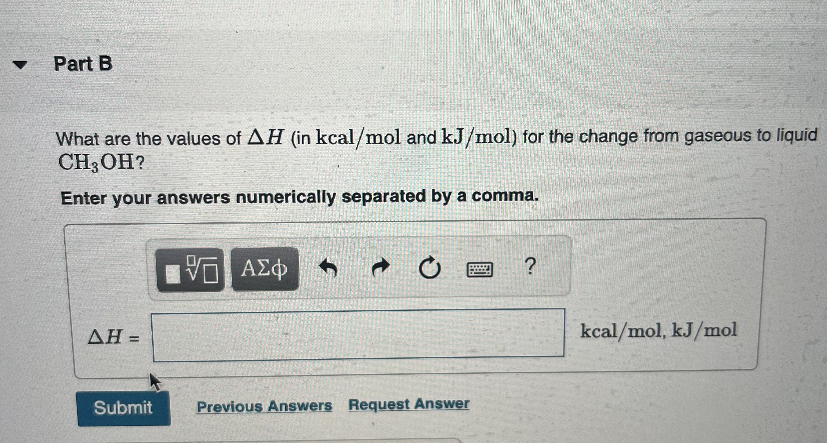 High Quality SOLUTION What are the values of \delta H(in kca(l)/(m)ol and | Chegg.com