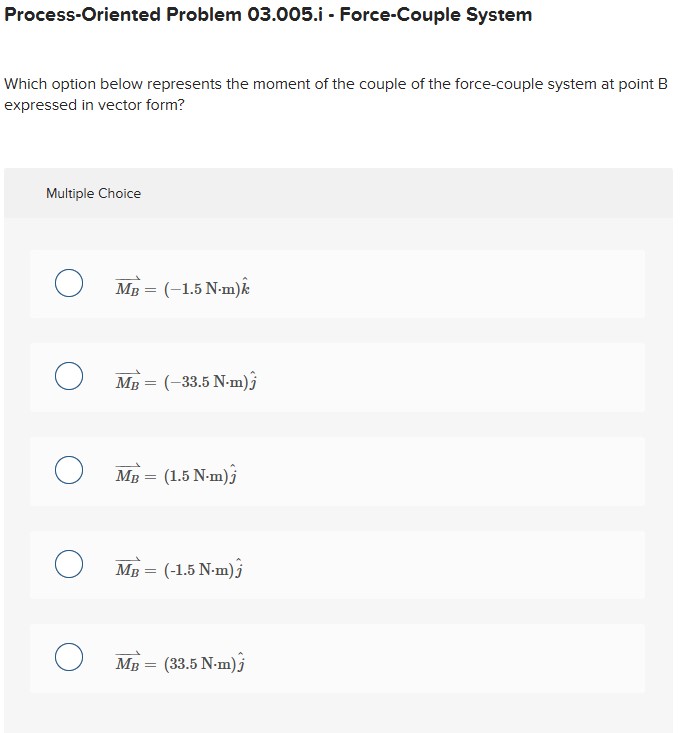 Solved Process Oriented Problem 03005i ﻿force Couple