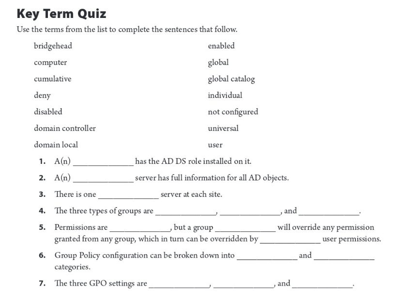 Solved Key Term QuizUse the terms from the list to complete | Chegg.com