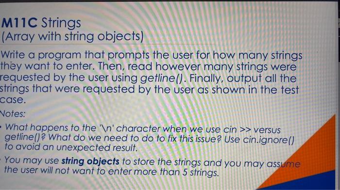 Solved M11B Strings (C-strings vs. string objects) Write a | Chegg.com Solved M11B Strings (C-strings vs. string objects) Write a | Chegg.com