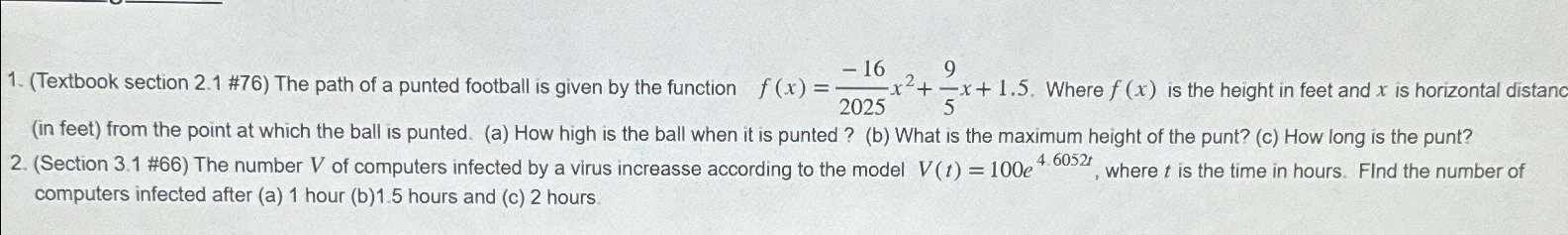 Solved The number V ﻿of computers infected by a virus | Chegg.com