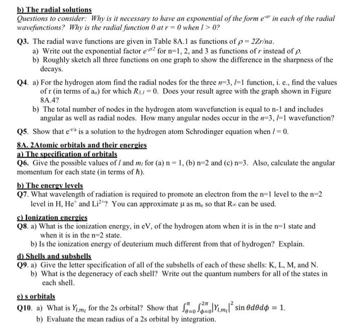 Solved B The Radial Solutions Questions To Consider Why Is
