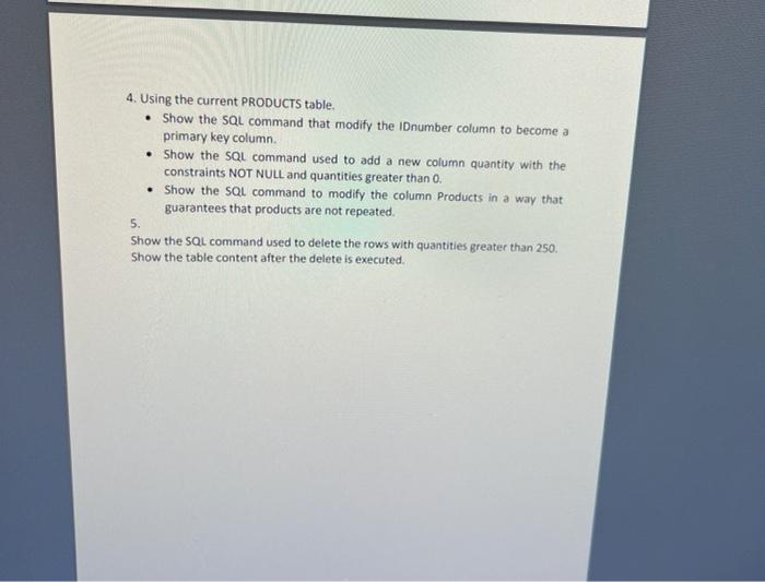 Solved LABO2. TABLE MANAGEMENT. Create a lab report for the | Chegg.com
