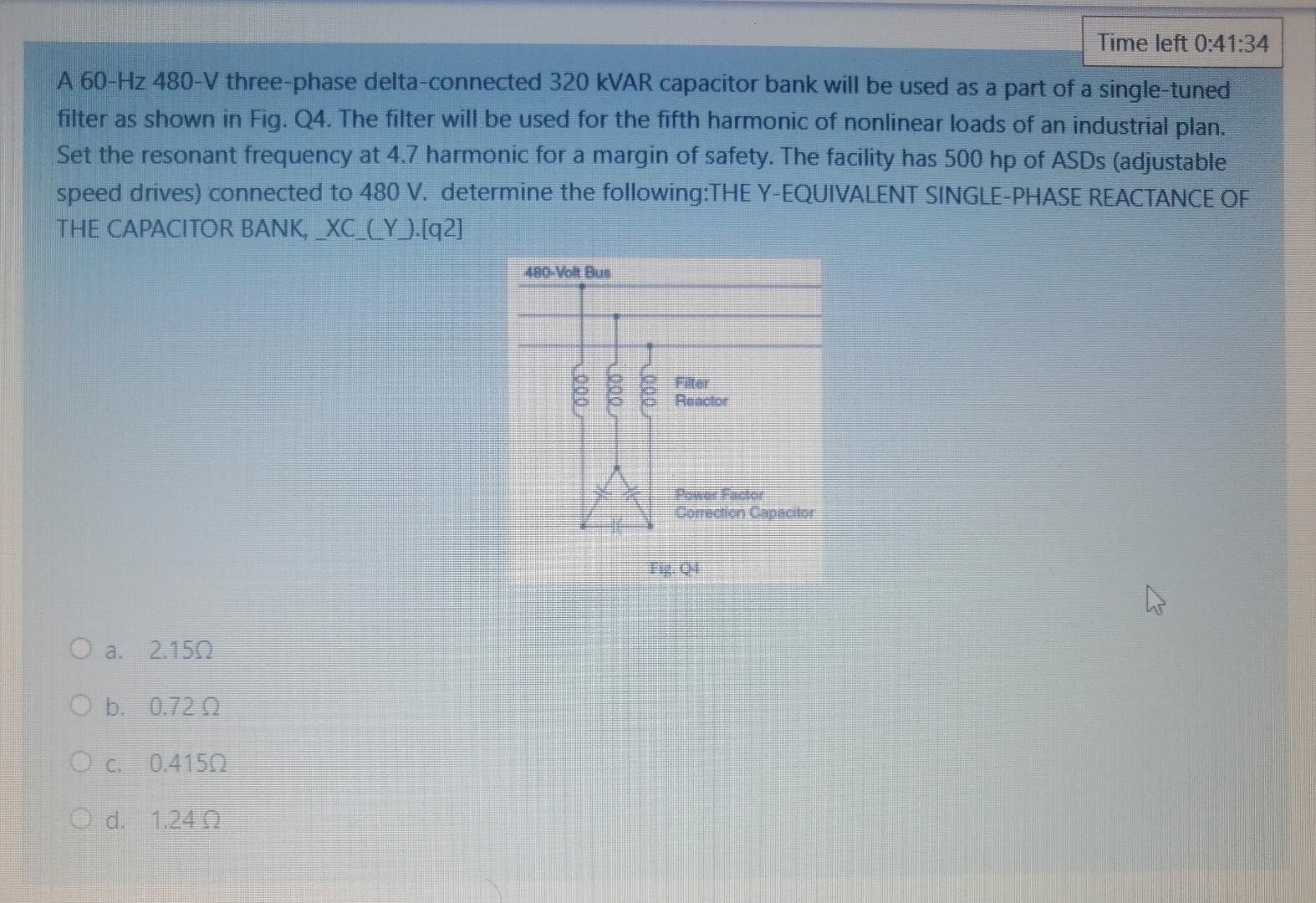 A 60-Hz 480-V three-phase delta-connected 320 kVAR | Chegg.com