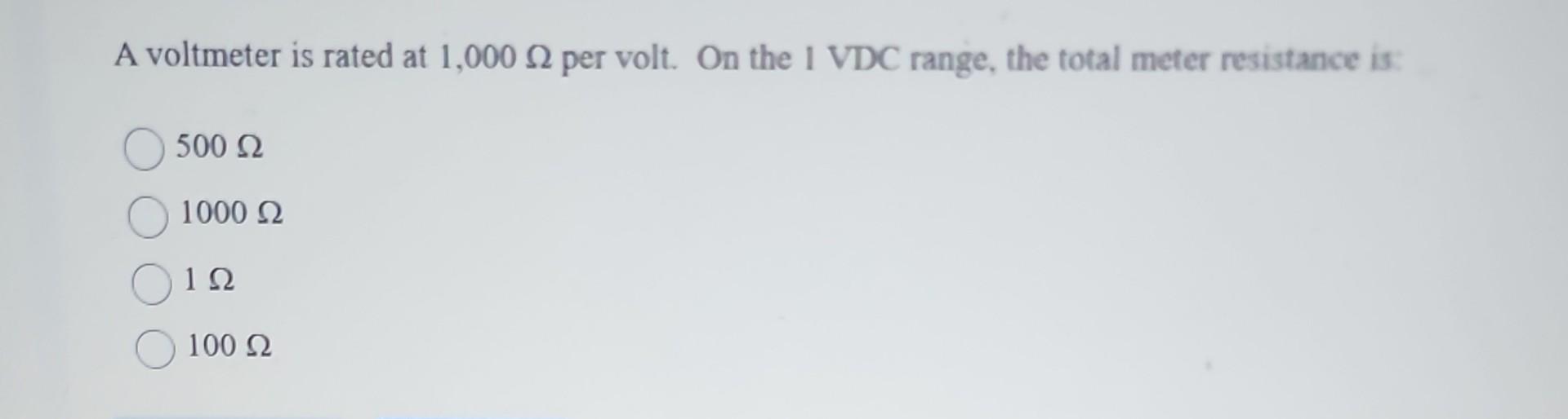 Solved A voltmeter is rated at 1,000Ω per volt. On the I VDC | Chegg.com