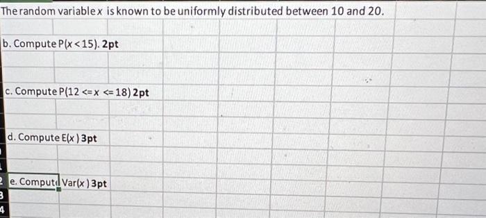 Solved The random variable x is known to be uniformly | Chegg.com