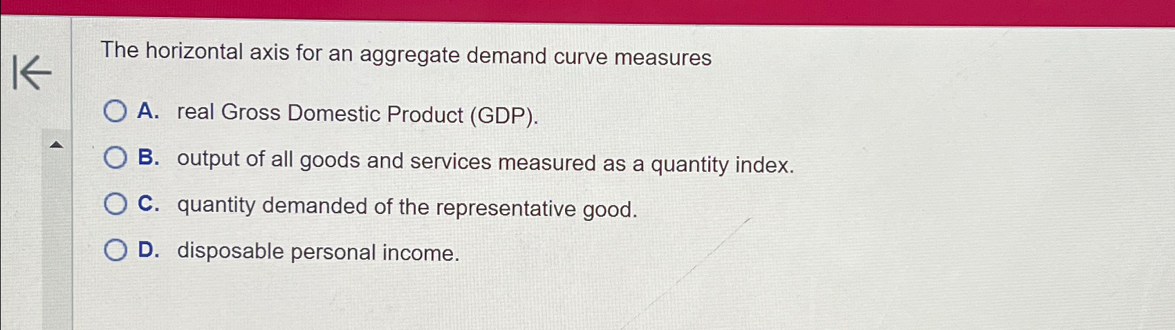 Solved The horizontal axis for an aggregate demand curve | Chegg.com
