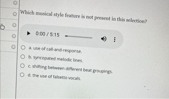 Solved The instrumental accompaniment in this selection is | Chegg.com