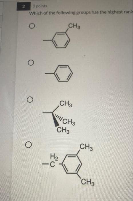 Solved 2 3 points Which of the following groups has the | Chegg.com