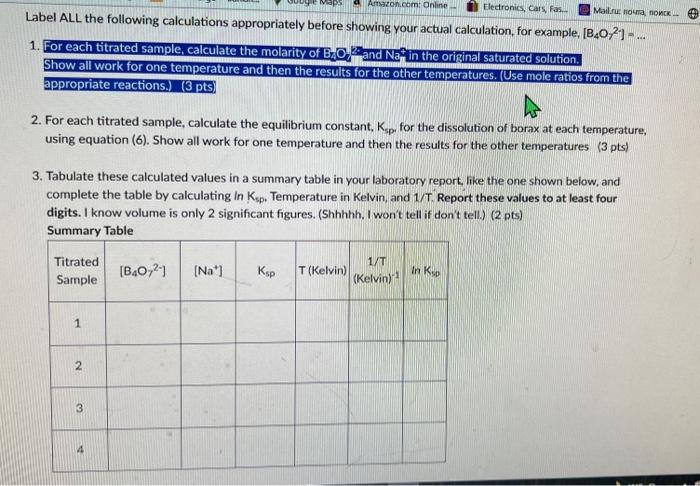 Label ALL the following calculations appropriately | Chegg.com