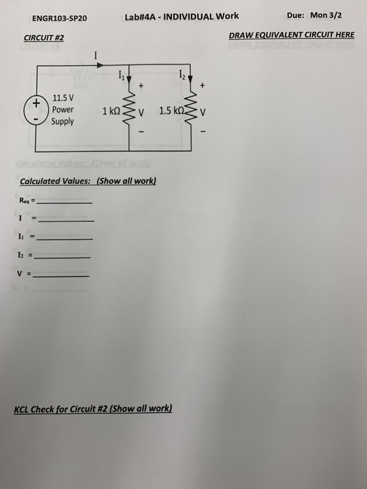 Solved ENGR103-SP20 Lab#4A - INDIVIDUAL Work Due: Mon 3/2 | Chegg.com