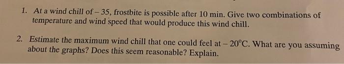 Solved Wind ChillTask: The wind chill index measures the | Chegg.com