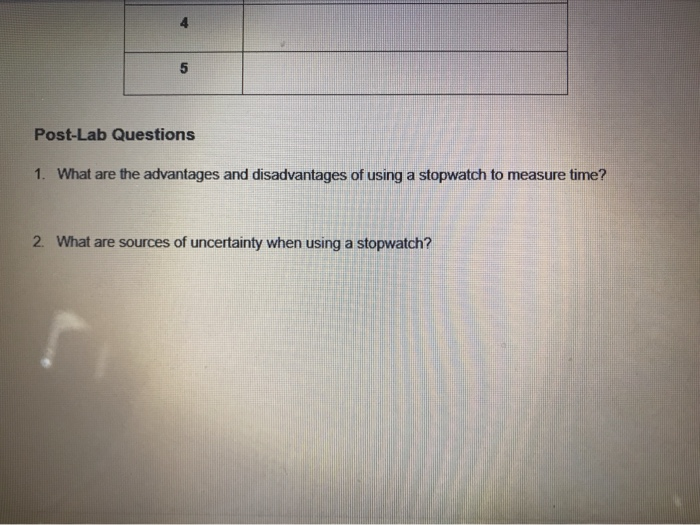 Solved Post Lab ions 1 What Are The Advantages And Chegg