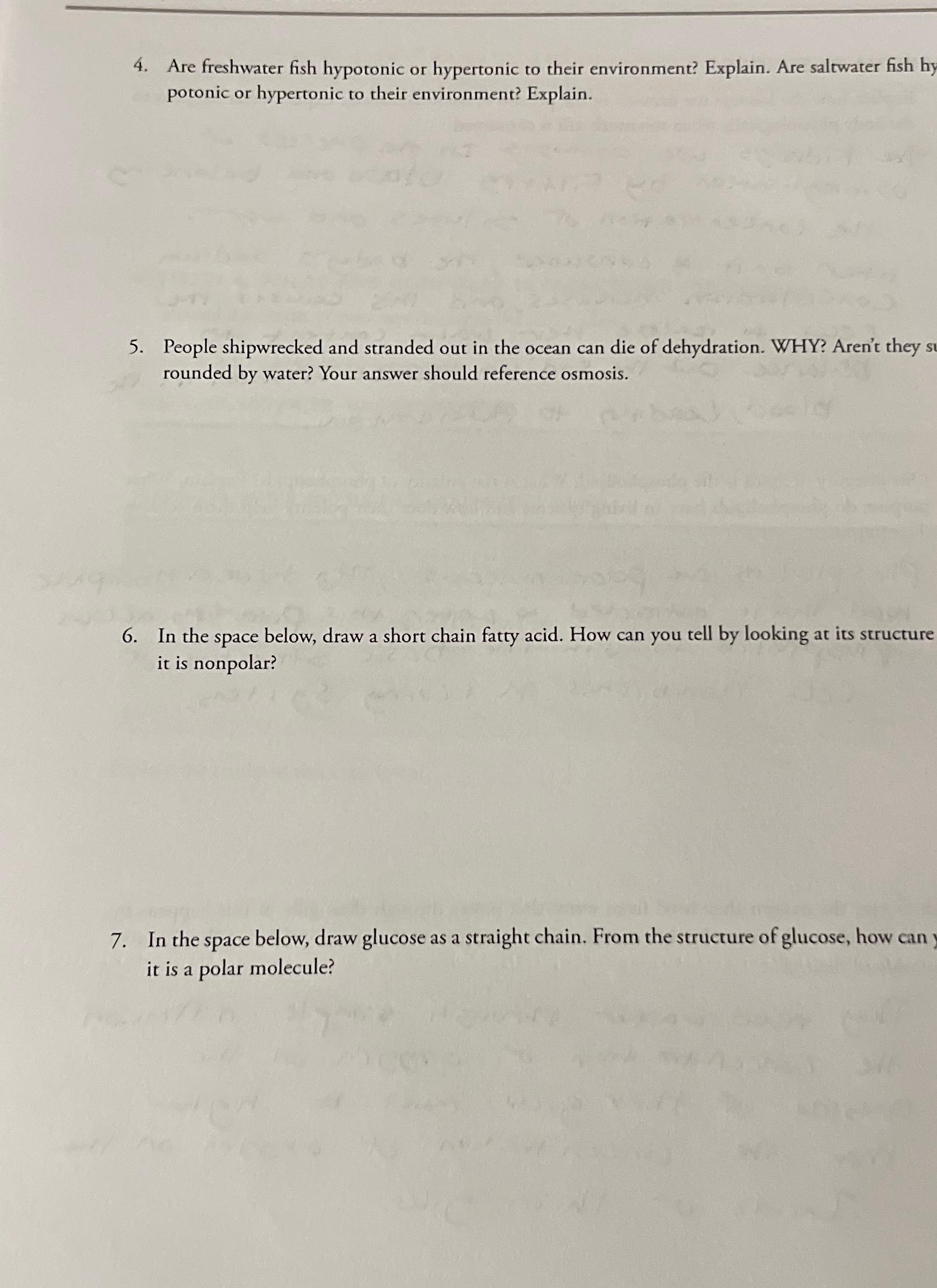 Solved Are freshwater fish hypotonic or hypertonic to their | Chegg.com