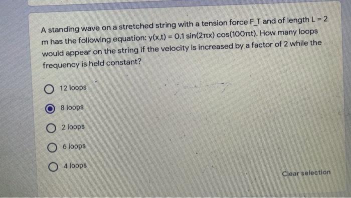 Solved A standing wave on a stretched string with a tension | Chegg.com