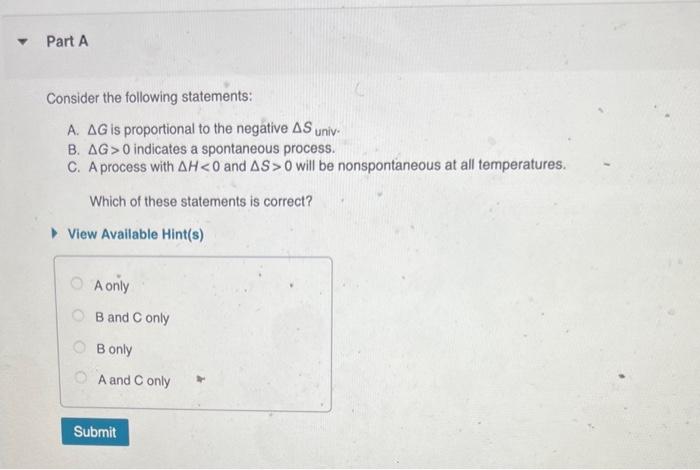 Solved Consider the following statements: A. G is | Chegg.com