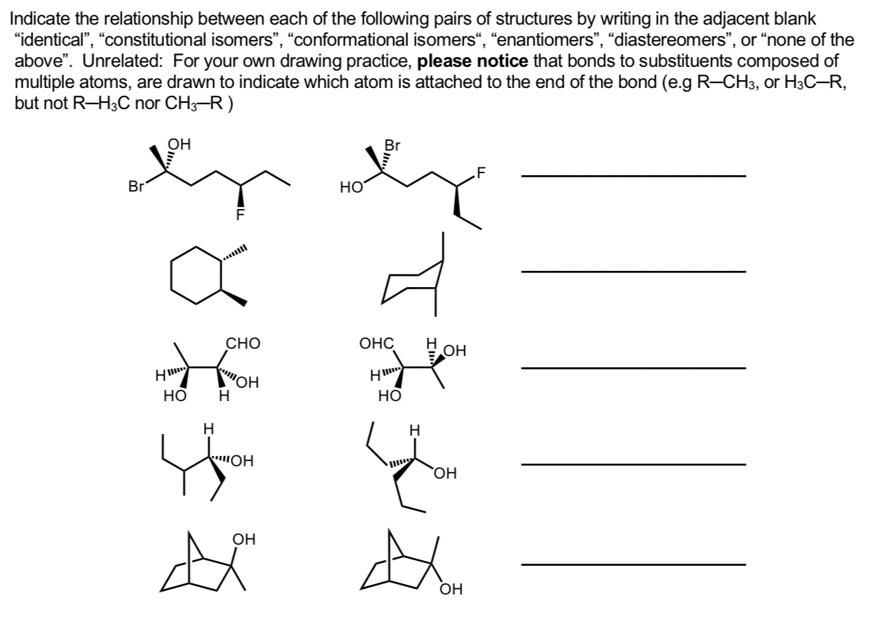 Solved Indicate the relationship between each of the | Chegg.com