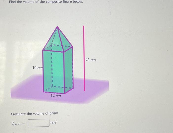 Solved Find the volume of the composite figure below. | Chegg.com