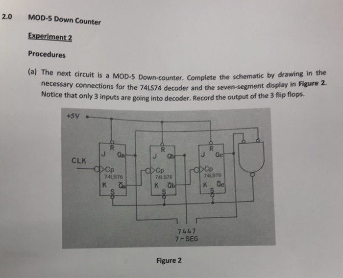 2.0 MOD-5 Down Counter Experiment 2 Procedures (a) | Chegg.com