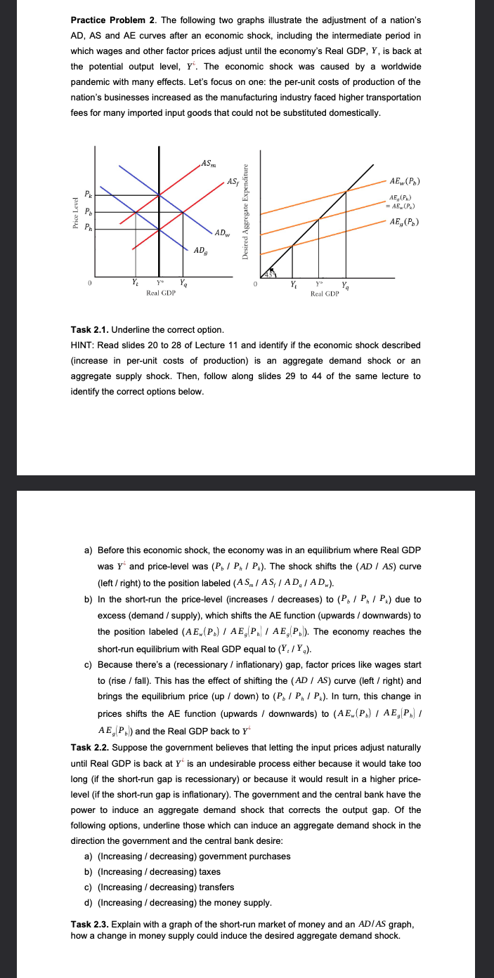 Solved Practice Problem 2. ﻿The following two graphs | Chegg.com
