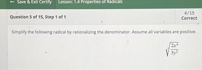 Solved - Save & Exit Certify Lesson: 1.4 Properties of | Chegg.com