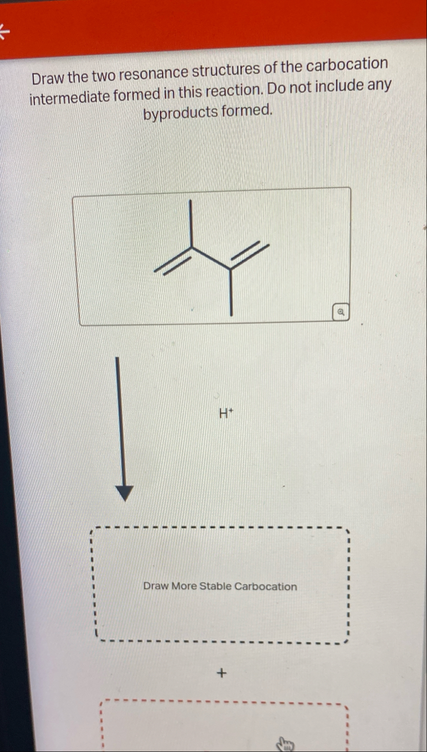 Solved Draw the two resonance structures of the carbocation | Chegg.com