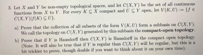 Solved Let X and Y be non-empty topological spaces, and let | Chegg.com