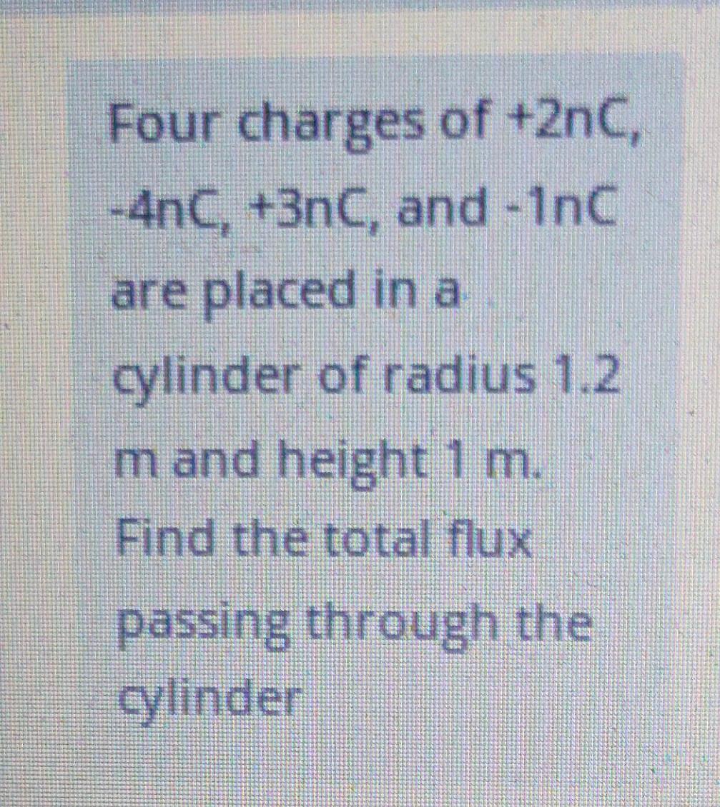 Solved Four charges of +2nC, −4nC,+3nC, and −1nC are placed | Chegg.com