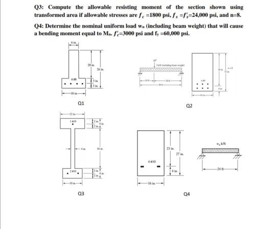 Q3: Compute the allowable resisting moment of the | Chegg.com