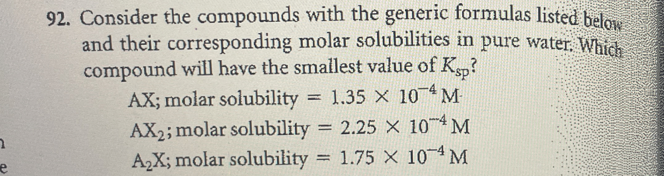 Solved Consider the compounds with the generic formulas | Chegg.com